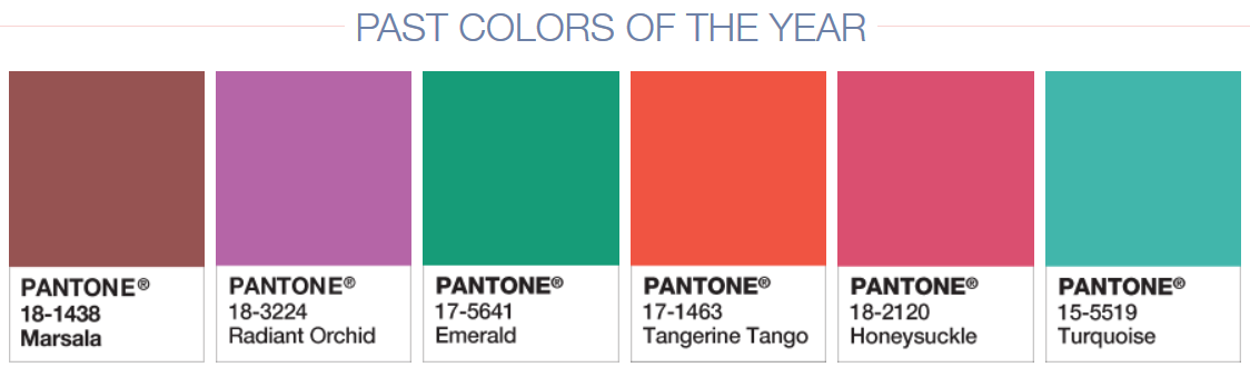 pantone-colors-of-the-year-2010-2015 - The Cameron Team