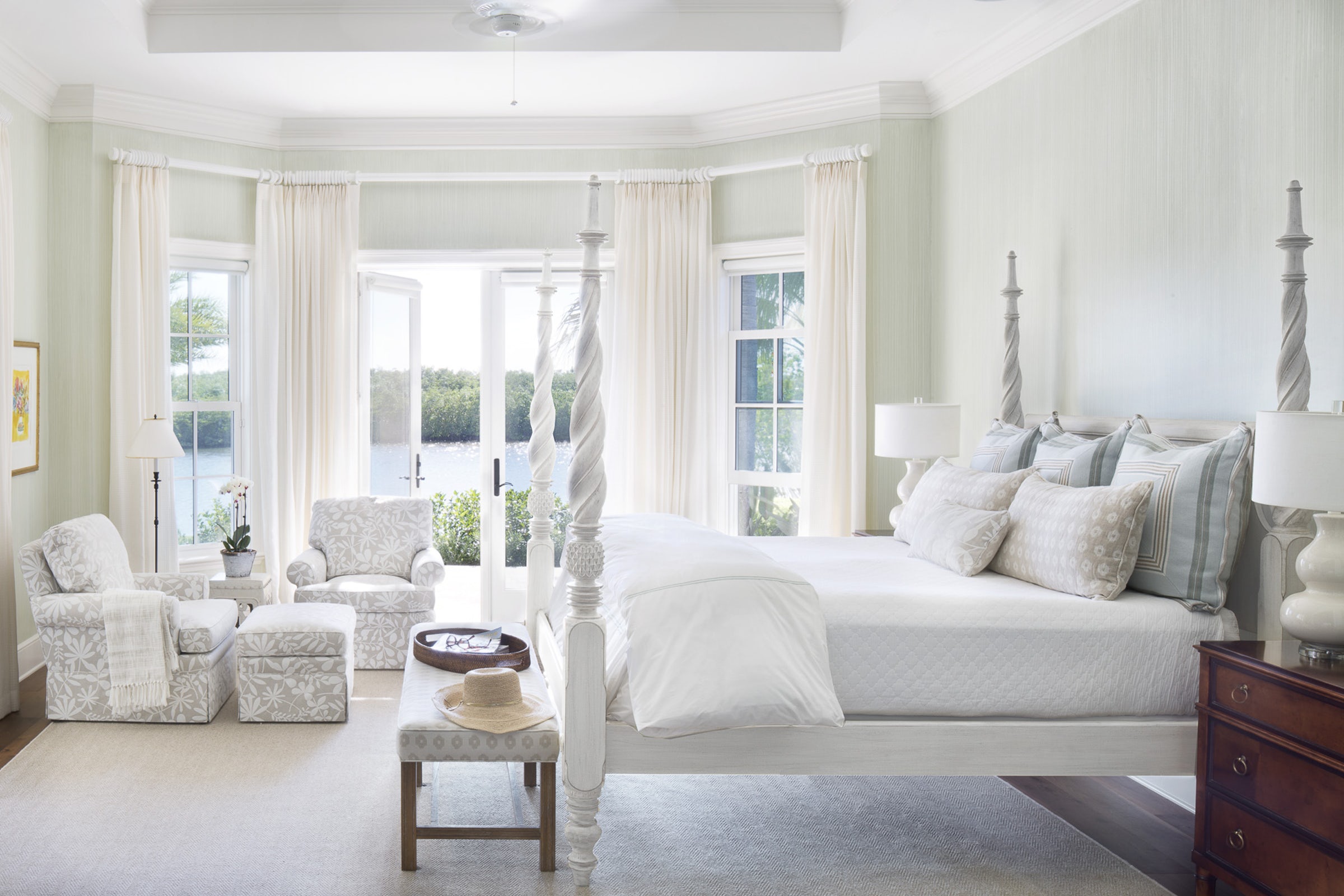 Dering Hall - Jill Shevlin Design - White Four-Poster Bed - The Cameron ...